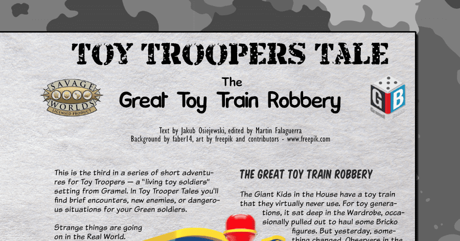 Toy Troopers Tale: The Great Toy Train Robbery | RPG Item | BoardGameGeek