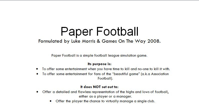 Paper Football | Board Game | BoardGameGeek