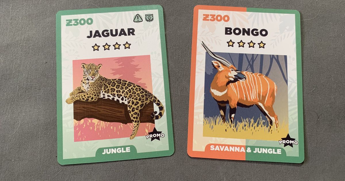 Zoo King: Jaguar & Bongo Promo cards | Board Game | BoardGameGeek