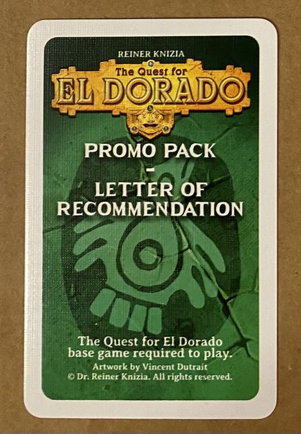 Ravensburger version? | The Quest for El Dorado: Promo Pack – Letter of ...