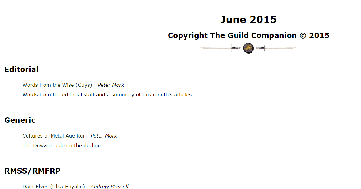 The Guild Companion (Jun 2015) | Issue | RPGGeek