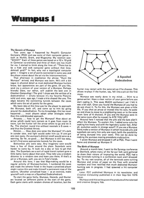 Wumpus 1 | Video Game | BoardGameGeek
