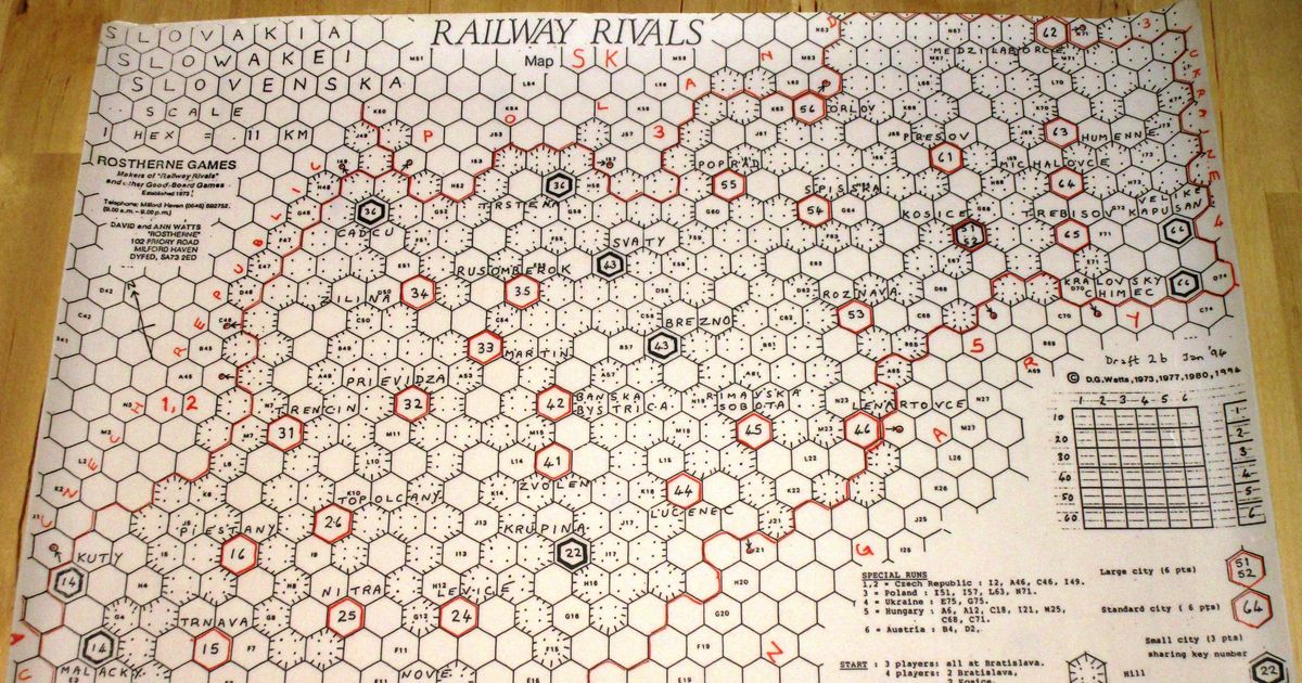 Railway Rivals Map SK: Slovakia | Board Game | BoardGameGeek