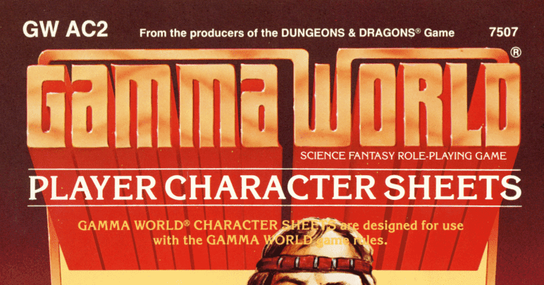 GWAC2: Gamma World Player Character Sheets | RPG Item | RPGGeek
