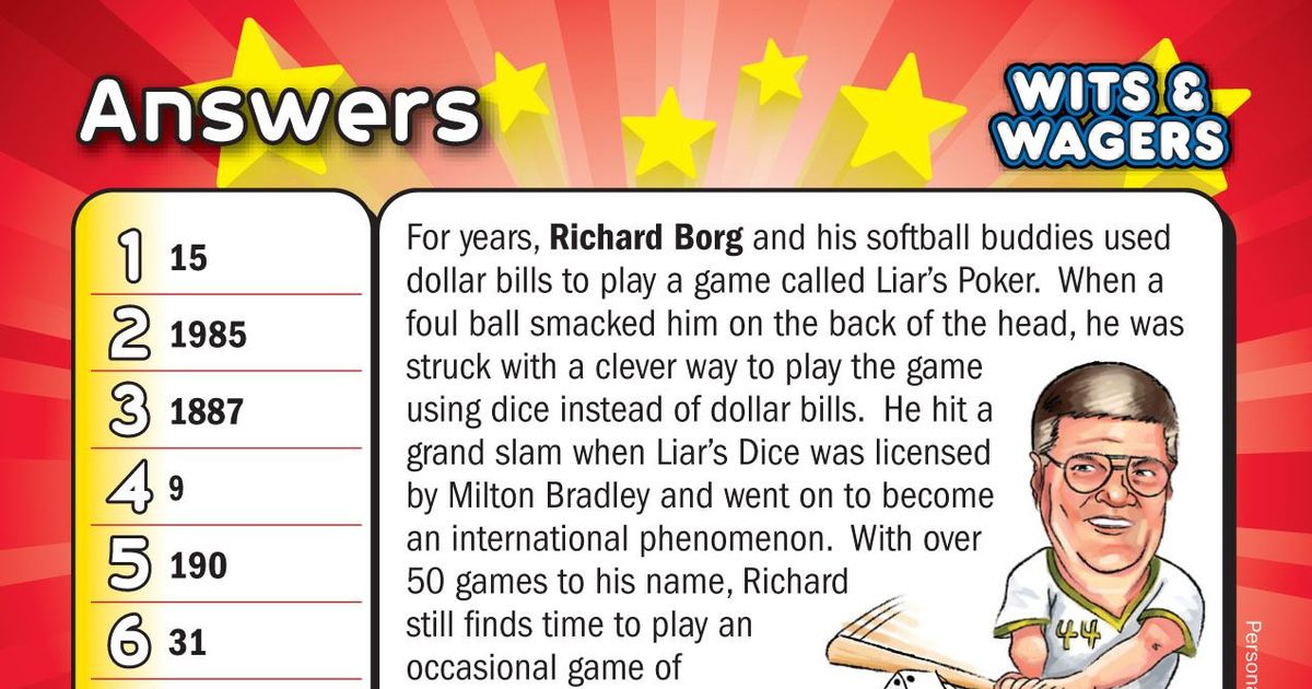 Wits & Wagers: Richard Borg Personality Card Promo | Board Game ...