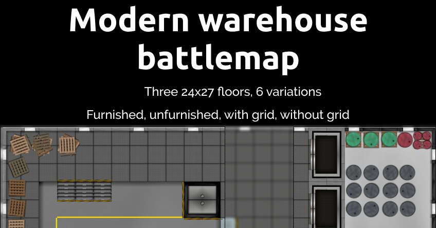 Modern Warehouse Battlemap | RPG Item | RPGGeek