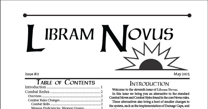 Libram Novus Issue #11 | RPG Item | RPGGeek