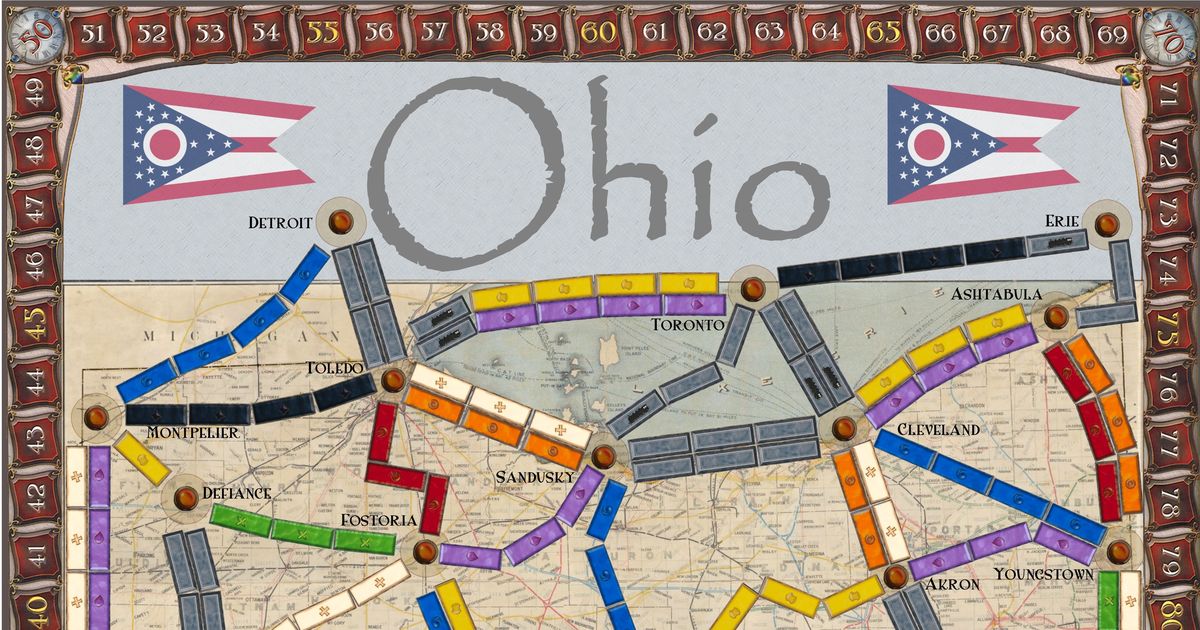Ohio (fan expansion for Ticket to Ride) | Board Game | BoardGameGeek