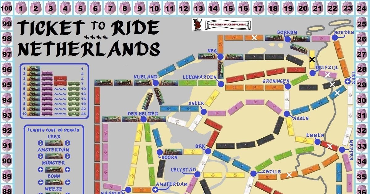 Netherlands (fan expansion for Ticket to Ride) | Board Game | BoardGameGeek