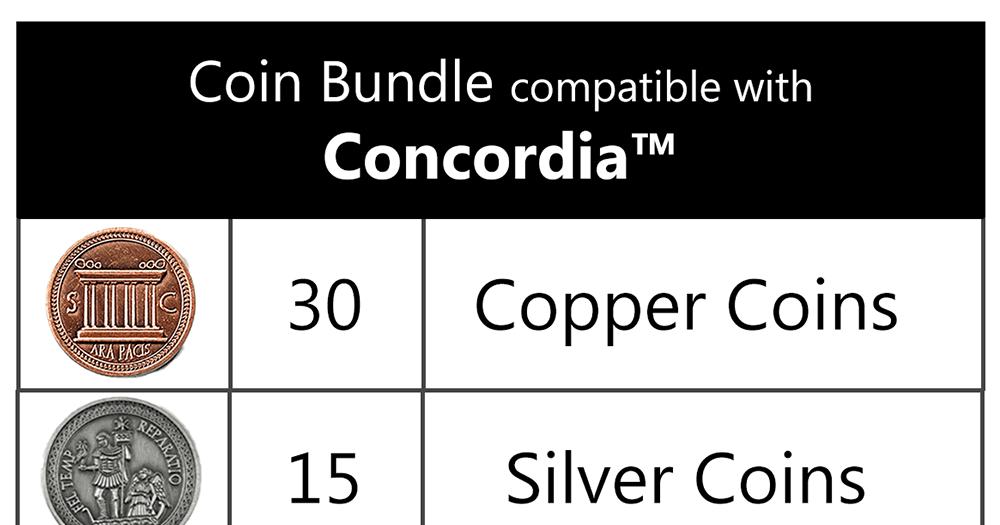 Concordia: Top Shelf Gamer Metal Coin Bundle | Board Game Accessory ...
