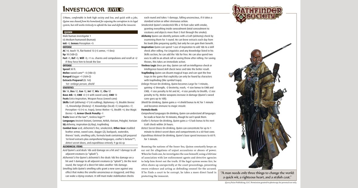 Advanced Class Guide: Investigator | RPG Item | RPGGeek