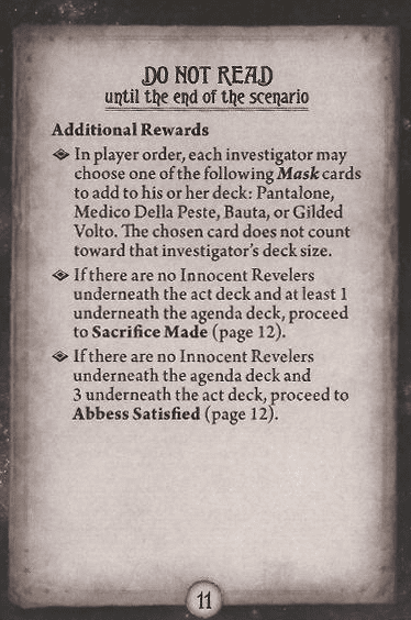 Carnevale of Horrors - Rules and Resolutions on cards | Arkham Horror ...