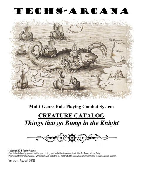 Techs-Arcana Creature Catalog | RPG Item | RPGGeek