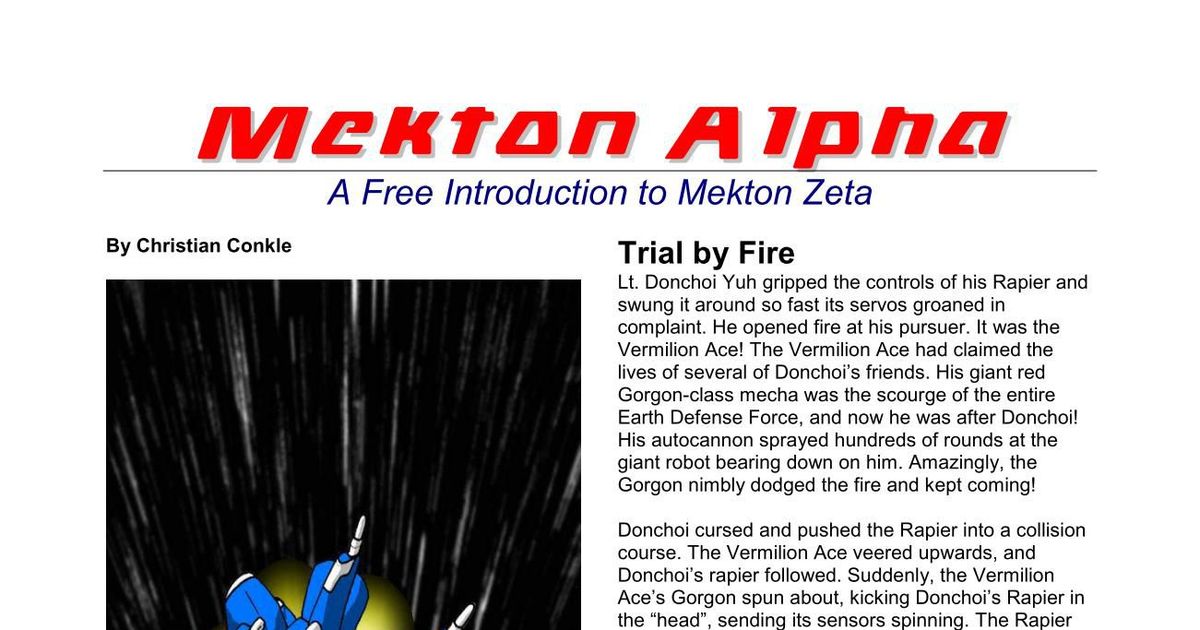 Mekton Alpha | RPG Item | BoardGameGeek
