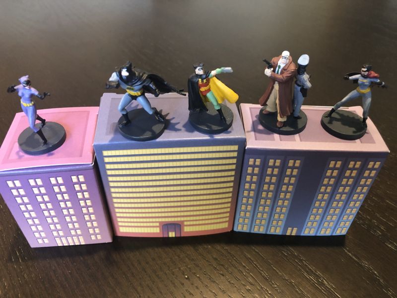 My painted Batman minis - makes an enjoyable game even more so ...