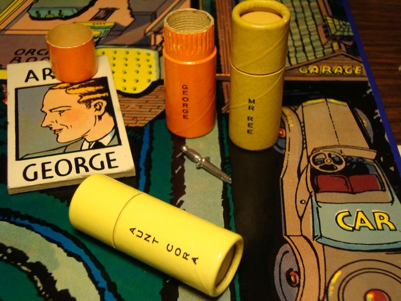 Cluedo board game from the 1960s. (The lead pipe is really made from ...