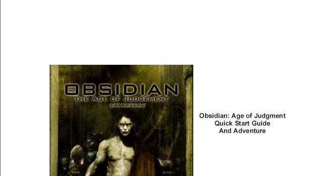 Obsidian: Age of Judgment Quick Start Guide and Adventure | RPG Item ...