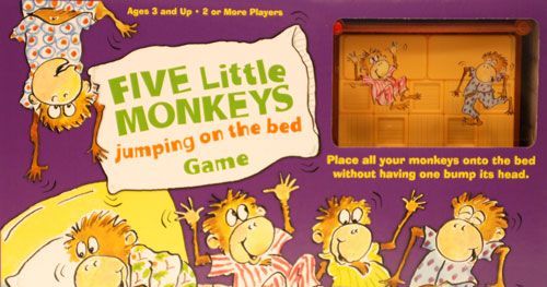 3 monkeys jumping bed