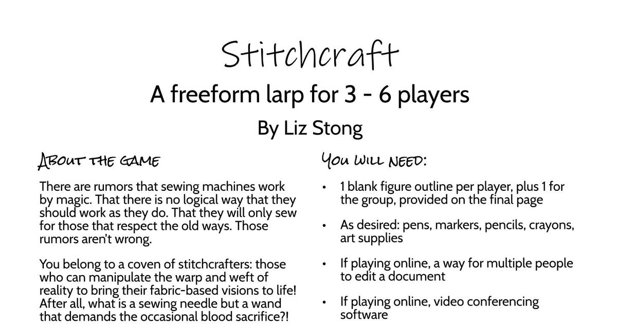 Stitchcraft | RPG Item | RPGGeek