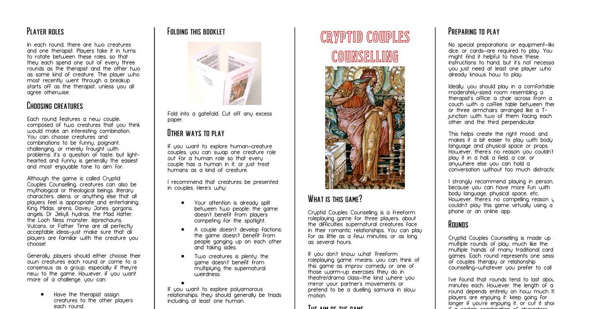 Cryptid Couples Counselling | RPG Item | RPGGeek