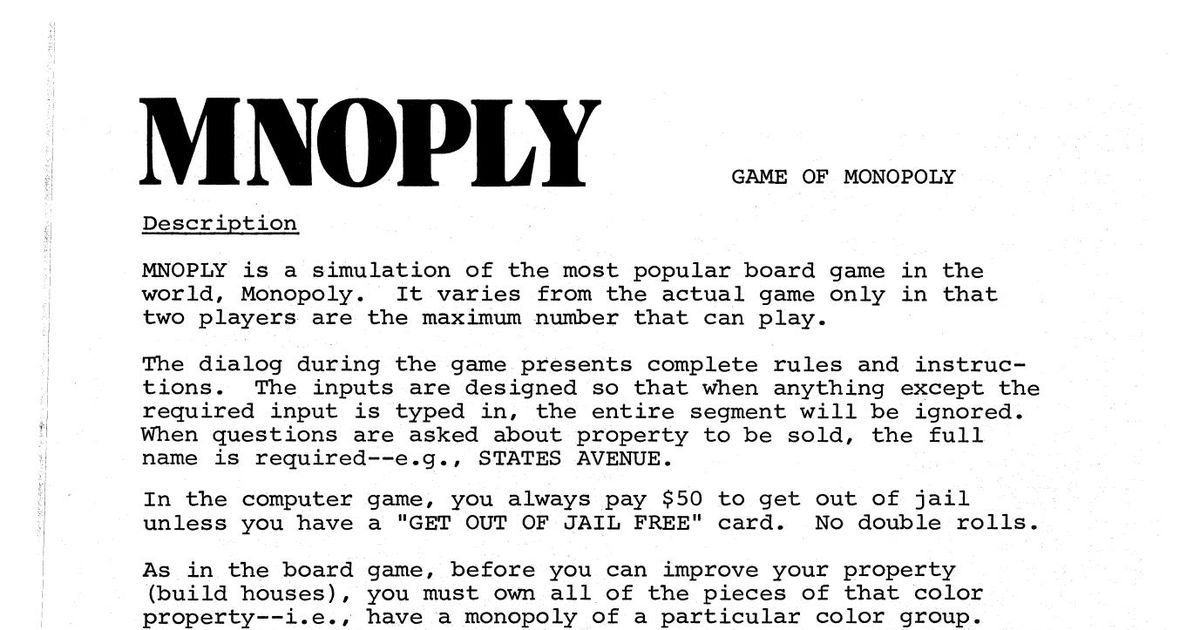 MNOPLY | Video Game | VideoGameGeek