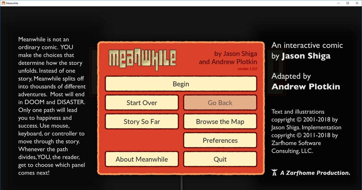 Meanwhile: An Interactive Comic Book | Video Game | BoardGameGeek