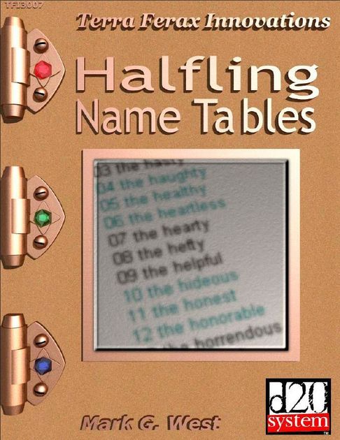 Halfling Name Tables | RPG Item | RPGGeek