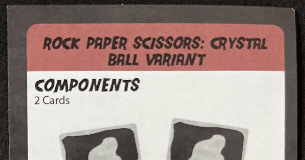 Rock Paper Scissors: Crystal Ball Variant | Board Game | BoardGameGeek