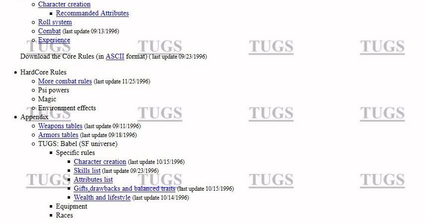 TUGS: The Universal Game System | RPG Item | RPGGeek