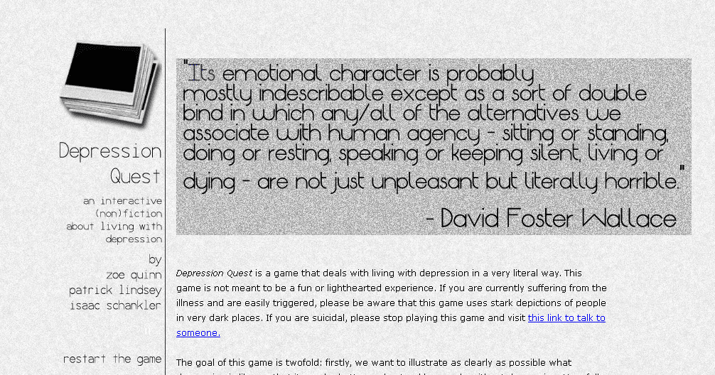 Depression Quest | Video Game | VideoGameGeek