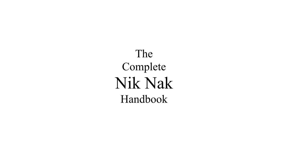 The Complete Nik Nak Handbook | RPG Item | RPGGeek
