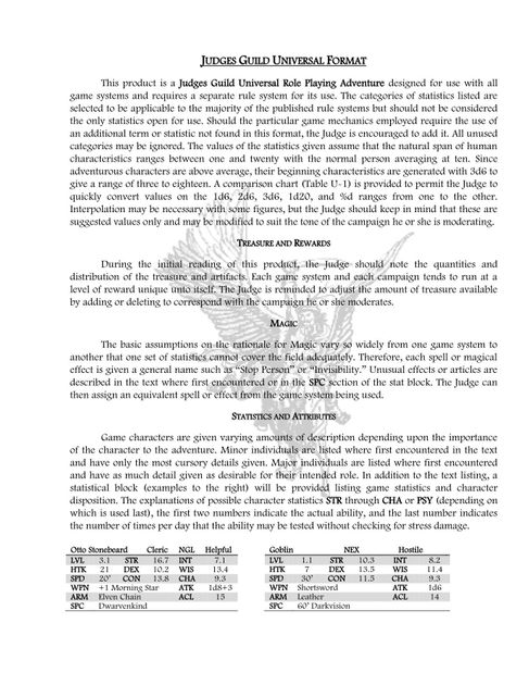 Judges Guild Universal Format | RPG Item | RPGGeek