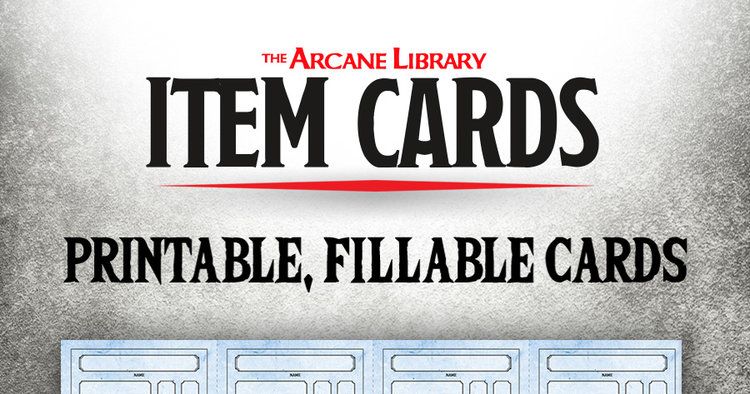 Item Cards | RPG Item | RPGGeek