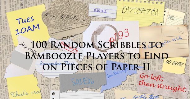 100 Random Scribbles to Bamboozle Players to Find on Pieces of Paper II ...