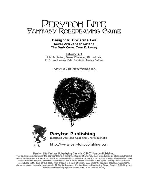 Peryton Lite | RPG Item | RPGGeek