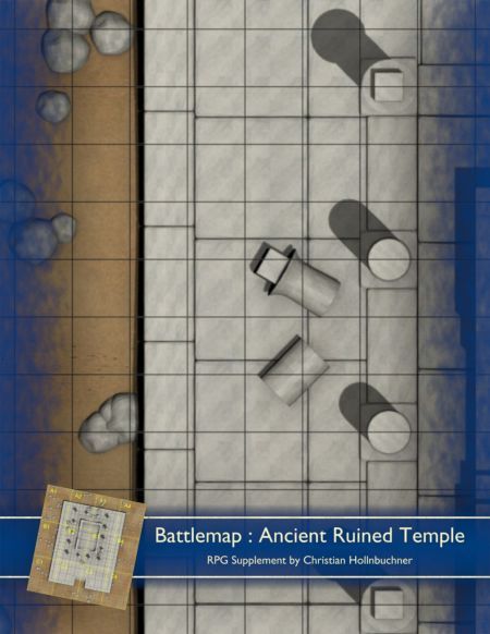 Battlemap: Ancient Ruined Temple | RPG Item | RPGGeek