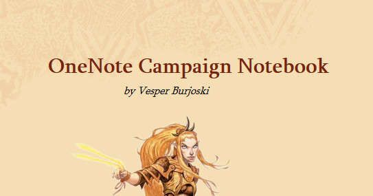 OneNote Campaign Notebook | RPG Item | RPGGeek