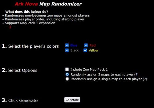 Ark Nova Map Randomizer | Ark Nova
