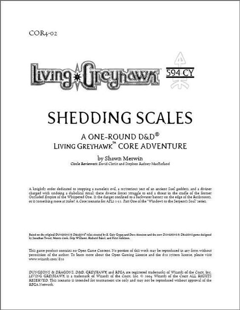 COR4-01: Shedding Scales | RPG Item | RPGGeek