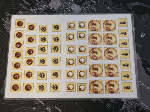 Custom tokens with metal washers and laminated sticker paper