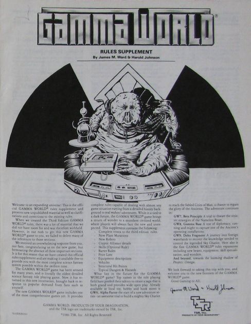 Gamma World Rules Supplement | RPG Item | RPGGeek
