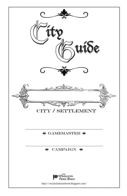 City Guide Booklet | RPG Item | RPGGeek