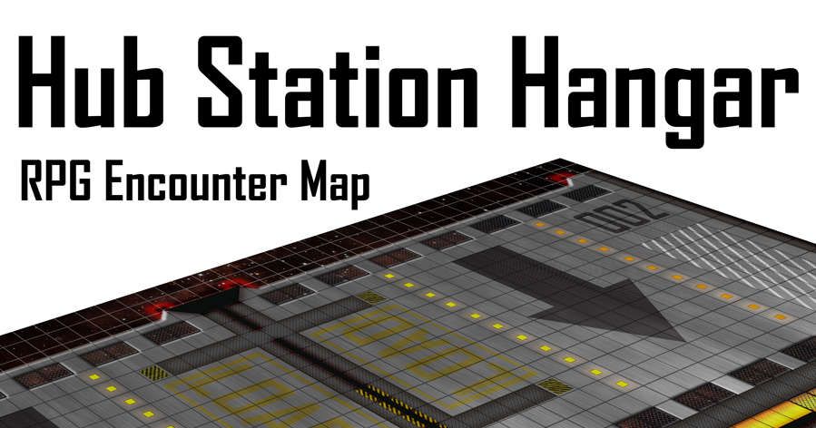 Hub Station Hangar 48" x 24" RPG Encounter Map | RPG Item | RPGGeek
