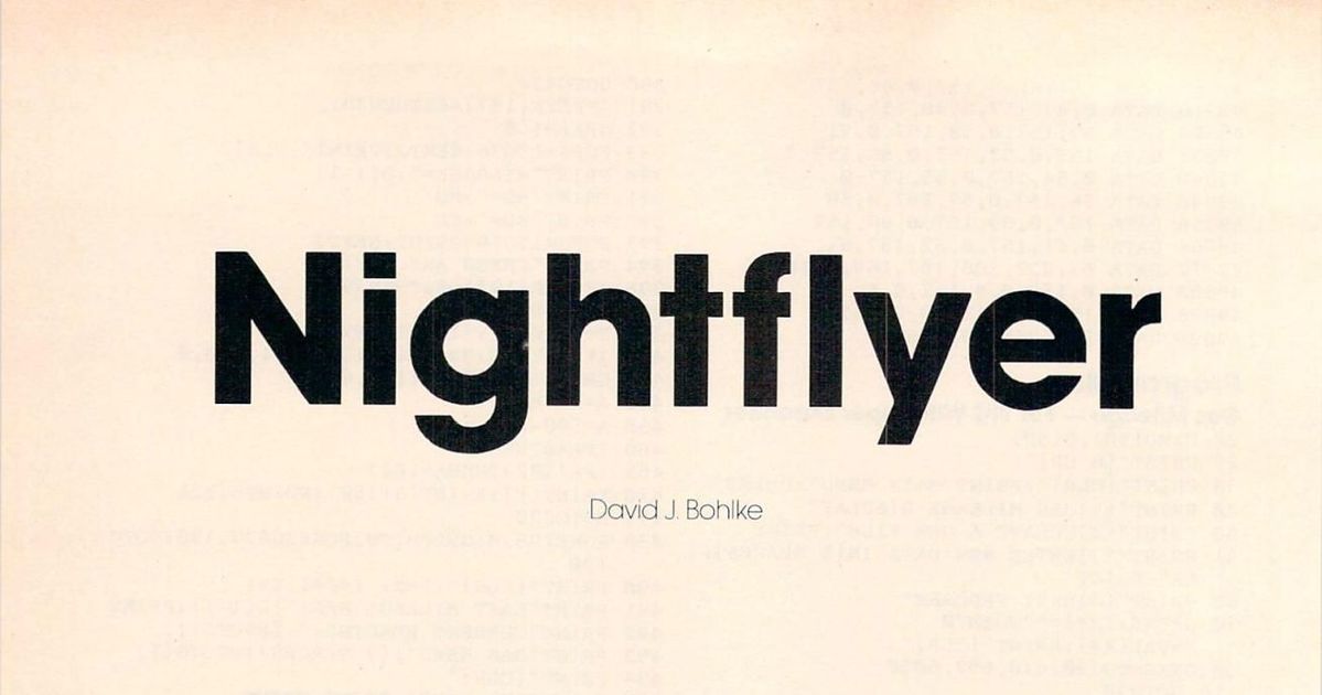 Nightflyer | Video Game | VideoGameGeek