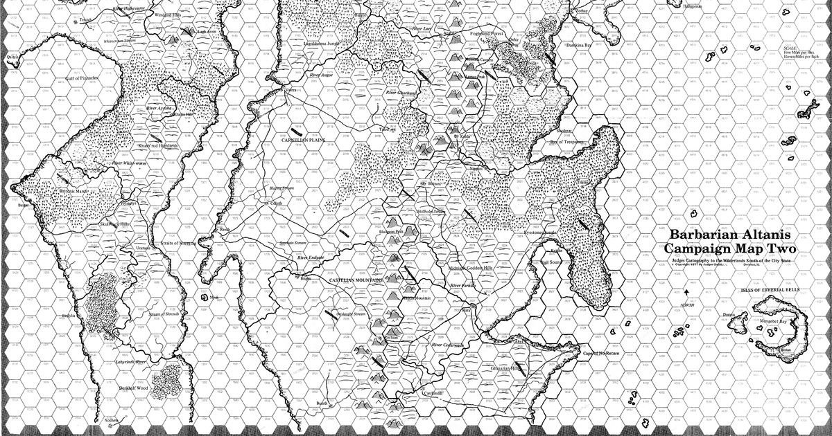 Wilderlands Map 02: Barbarian Altanis | RPG Item | RPGGeek