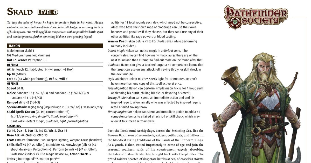 Advanced Class Guide: Skald | RPG Item | RPGGeek
