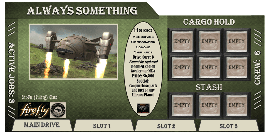 Firefly Online ship cards, the Kepler, Shu-Fu (pillbug), etc | Firefly ...