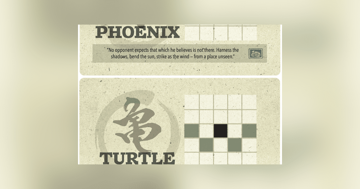 Onitama: Phoenix and Turtle Promo Cards | Board Game | BoardGameGeek