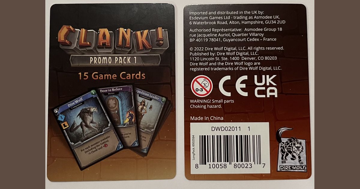 Purchasing individual cards | Clank!: Promo Pack 1