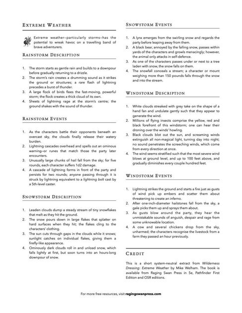 Extreme Weather | RPG Item | RPGGeek